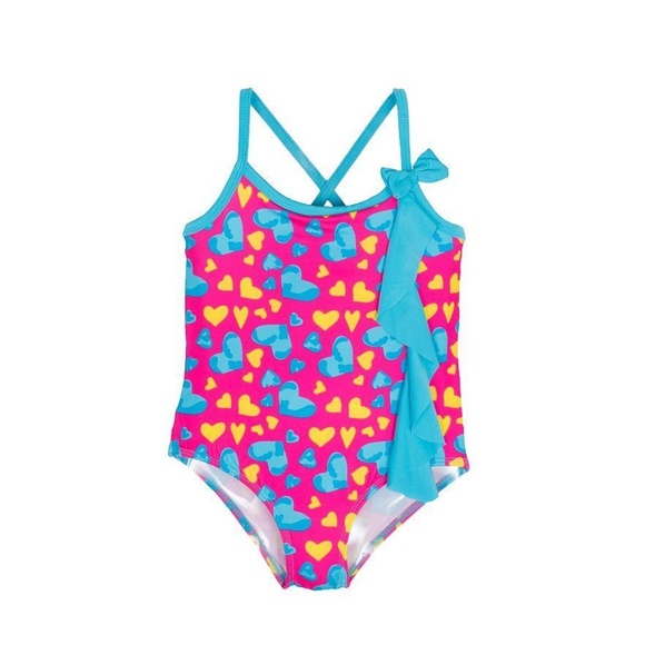 Pink Platinum | Swim | Pink Platinum Ruffled Heart Print Swimsuit ...